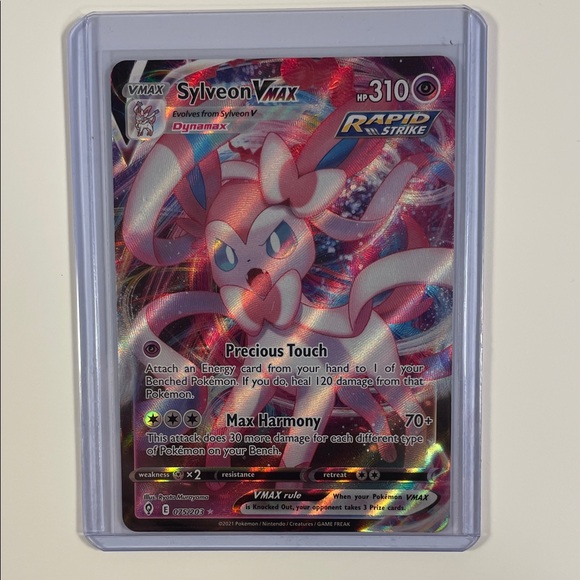 Pokemon | Toys | Pokemon Sylveon Vmax Trading Card Red And Pink | Poshmark